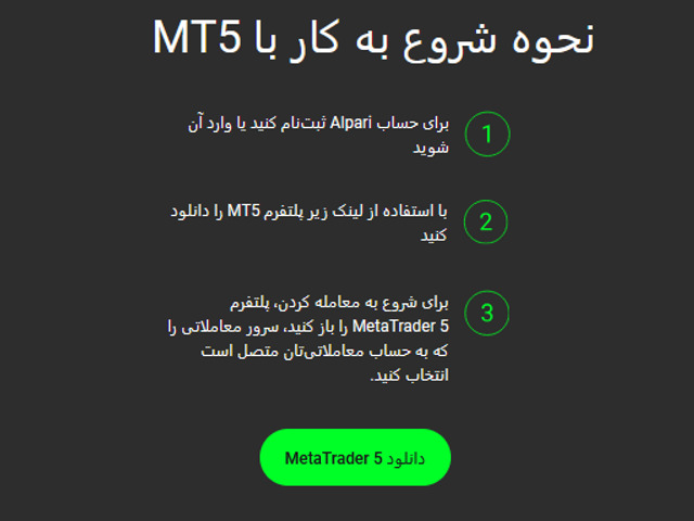 دانلود متاتریدر 5 آلپاری (MT5) ویندوز و اندروید